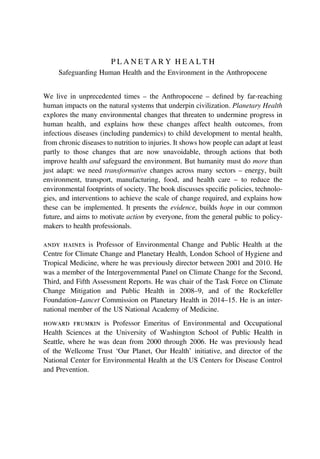 Planetary Health Safeguarding Human Health And The Environment In The ...