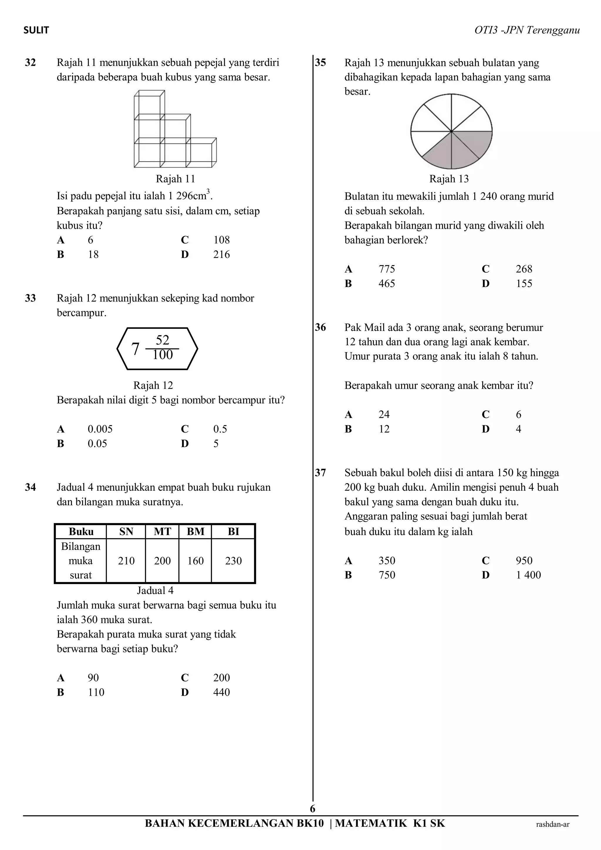 233594092 terengganu-pra-percubaan-2014-matematik-kertas-1 | PDF