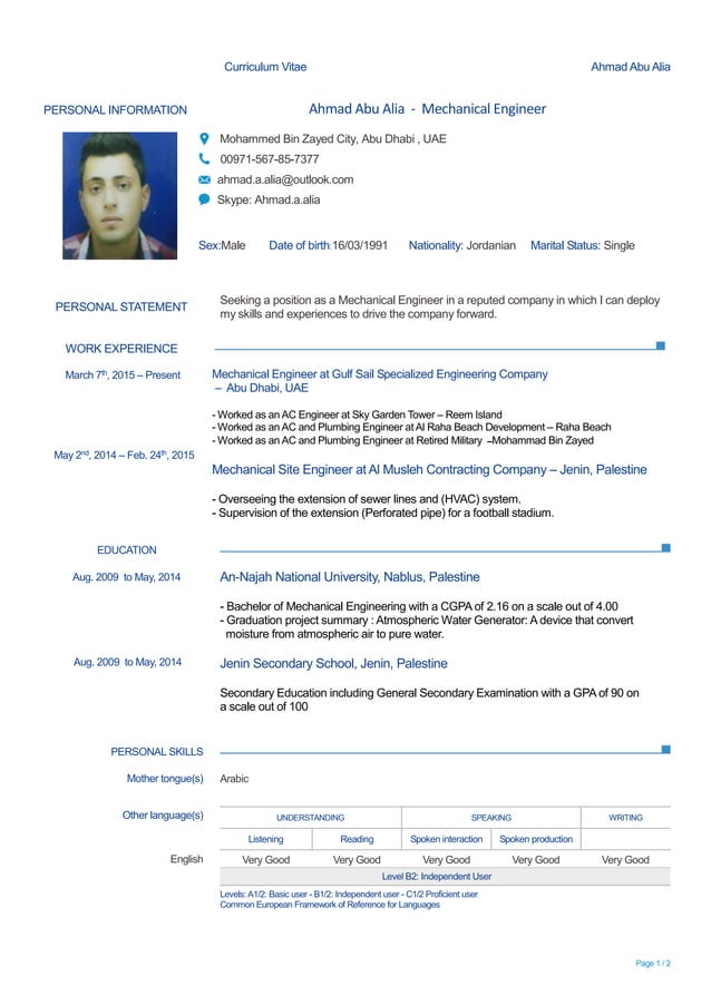Ahmad Abu Alia CV | PDF