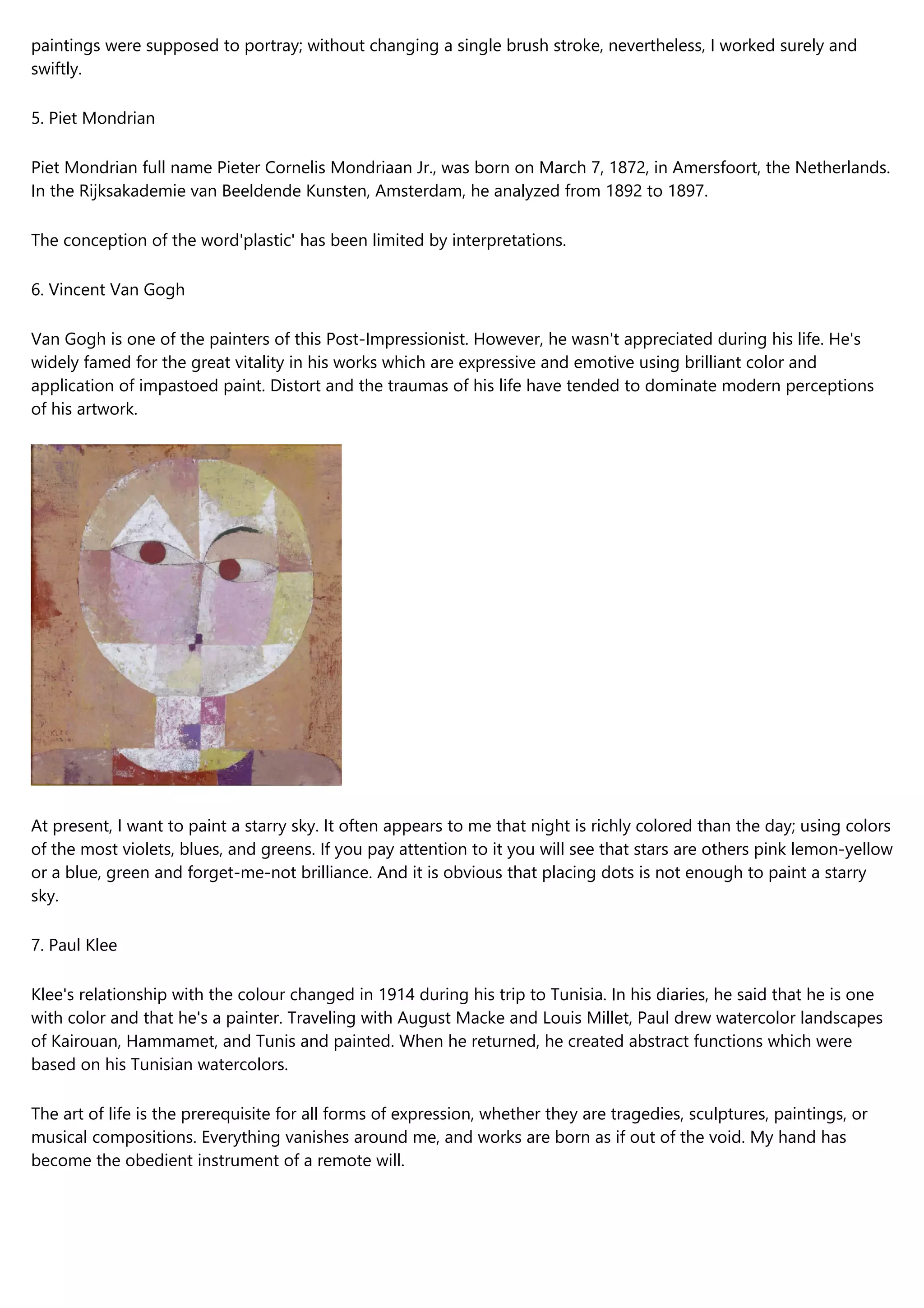 Famous Modern Abstract Painters | PDF