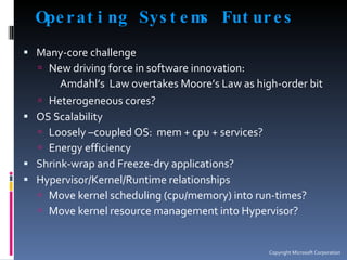 Evolution of the Windows Kernel Architecture, by Dave Probert | PPT