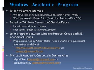 Evolution of the Windows Kernel Architecture, by Dave Probert | PPT