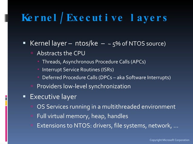 Evolution of the Windows Kernel Architecture, by Dave Probert | PPT