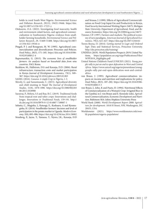 Assessing agricultural commercialization and rural infrastructure development in rural ...