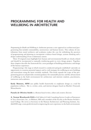 Programming For Health And Wellbeing In Architecture Keely Menezes ...
