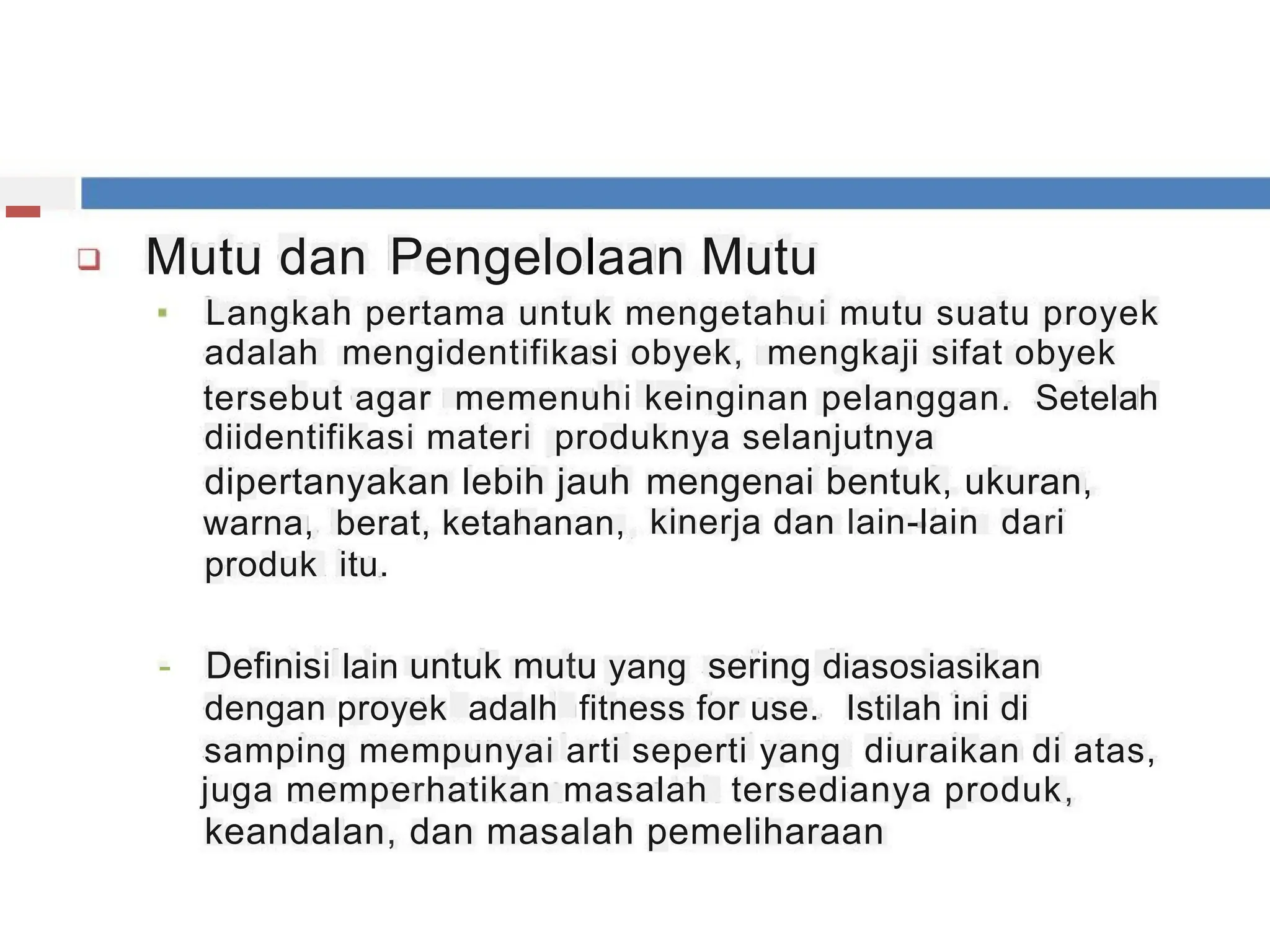 manajemen mutu proyek/manajemen mutu proyek | PPTX