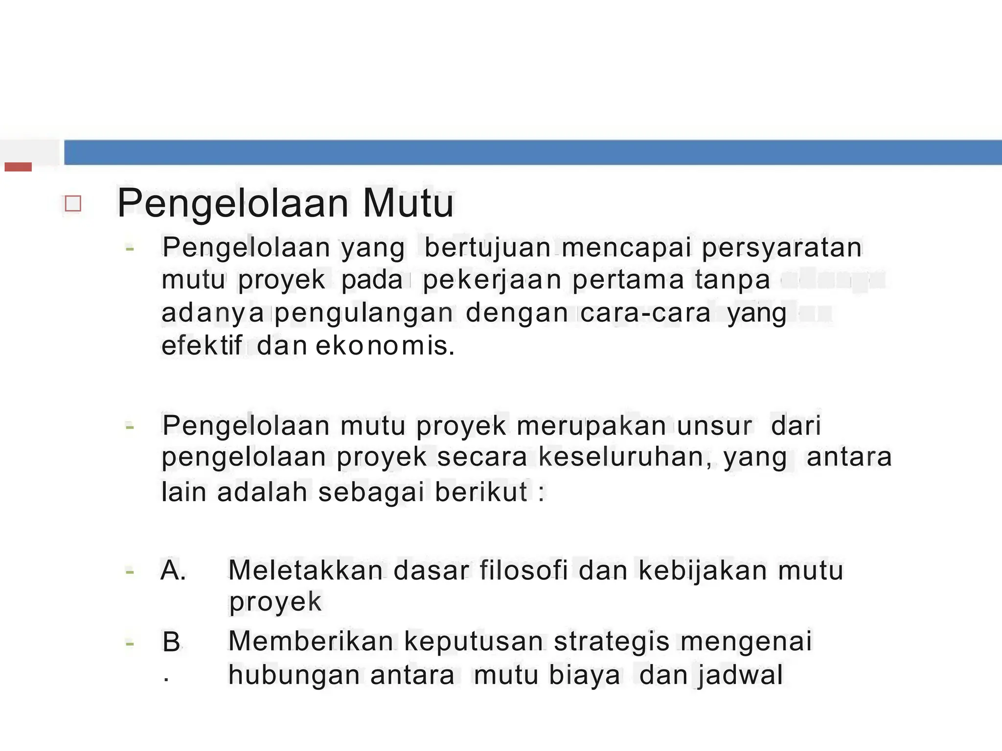 manajemen mutu proyek/manajemen mutu proyek | PPTX