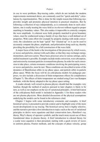 Ray Tracing And Beyond Phase Space Methods In Plasma Wave Theory Tracy ...