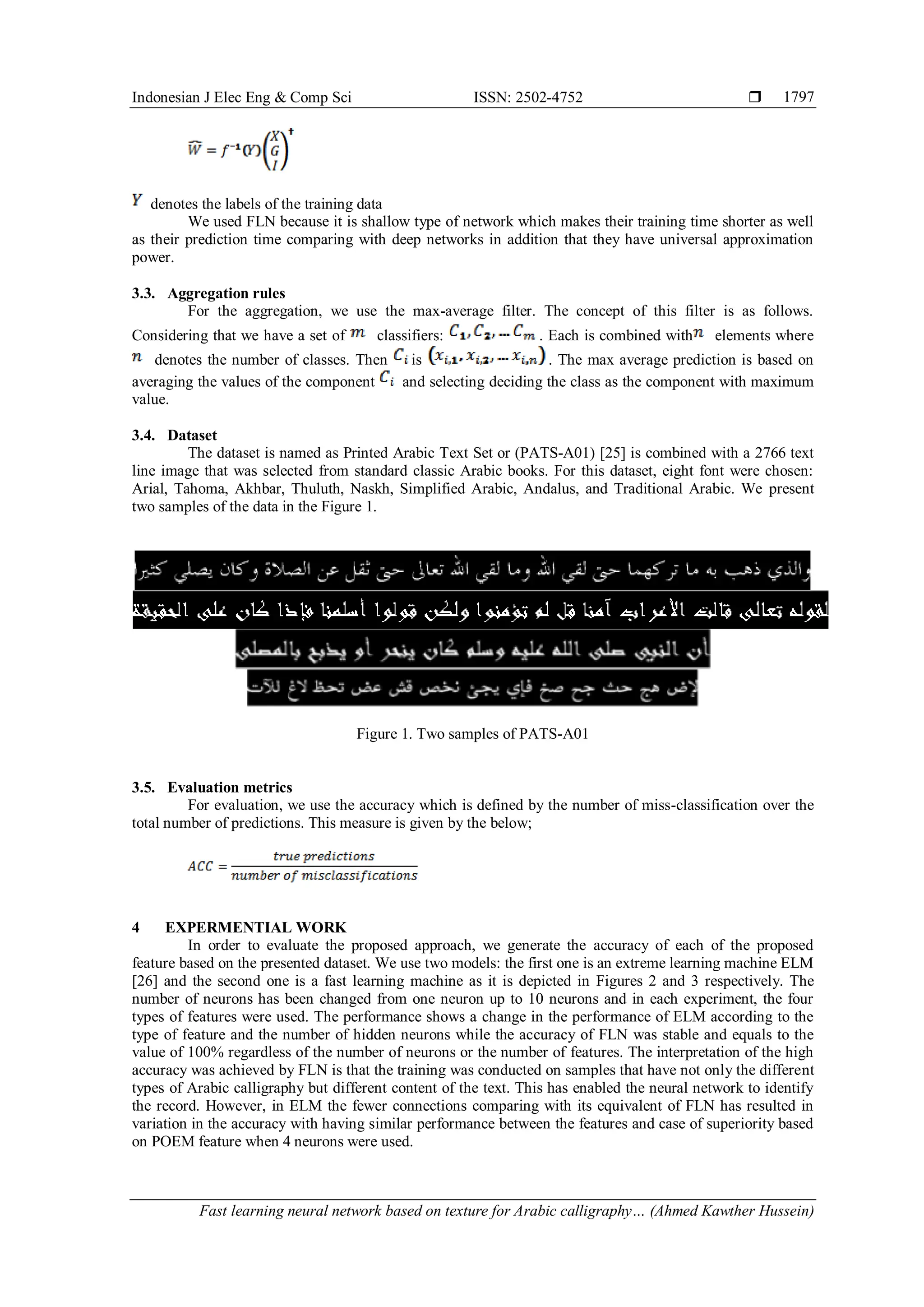 Fast learning neural network based on texture for Arabic calligraphy ...