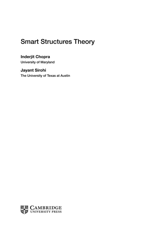 Smart Structures Theory Chopra I Sirohi J | PDF