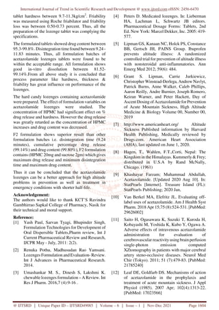 Acetazolamide Lozenges as the Promising Candidate for Prophylaxis of ...