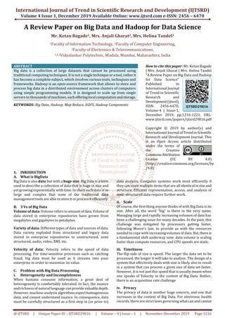 A Review Paper on Big Data and Hadoop for Data Science | PDF
