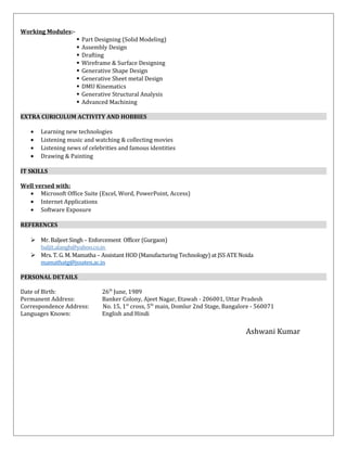 Ashwani Kumar- Design Engineer | DOC