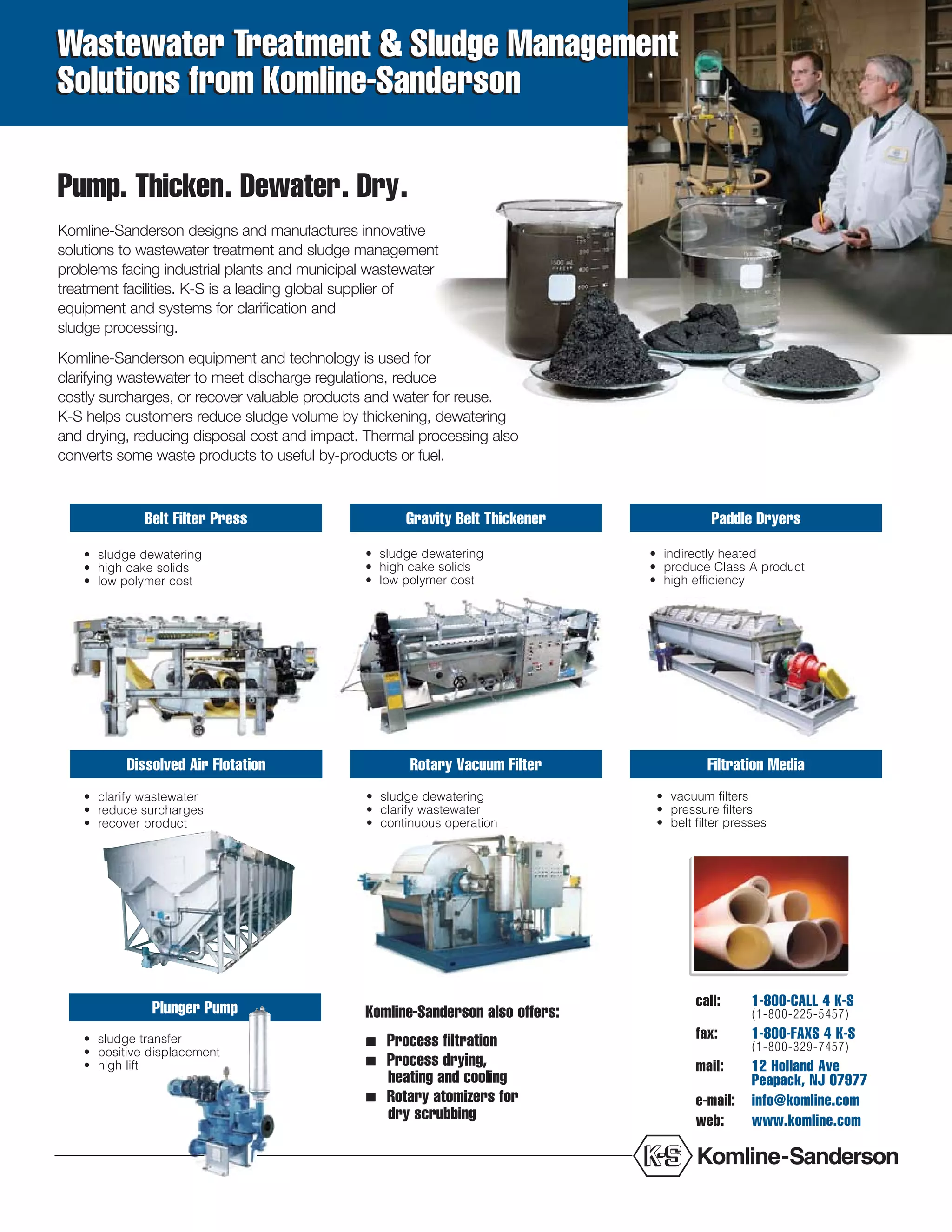 Komline Sanderson - Wastewater & Sludge 1 page | PDF