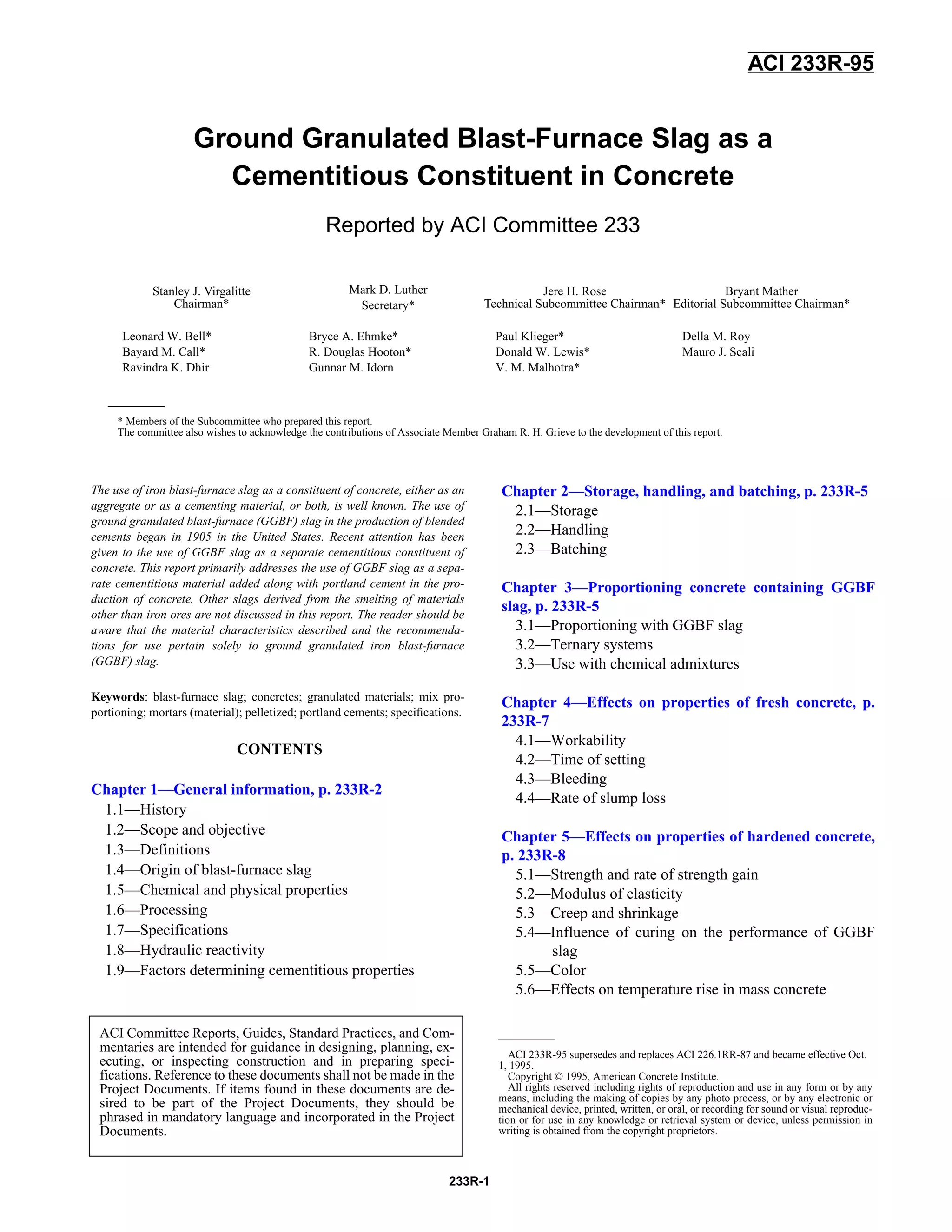233 r 95 - ground granulated blast-furnace slag as constituen | PDF