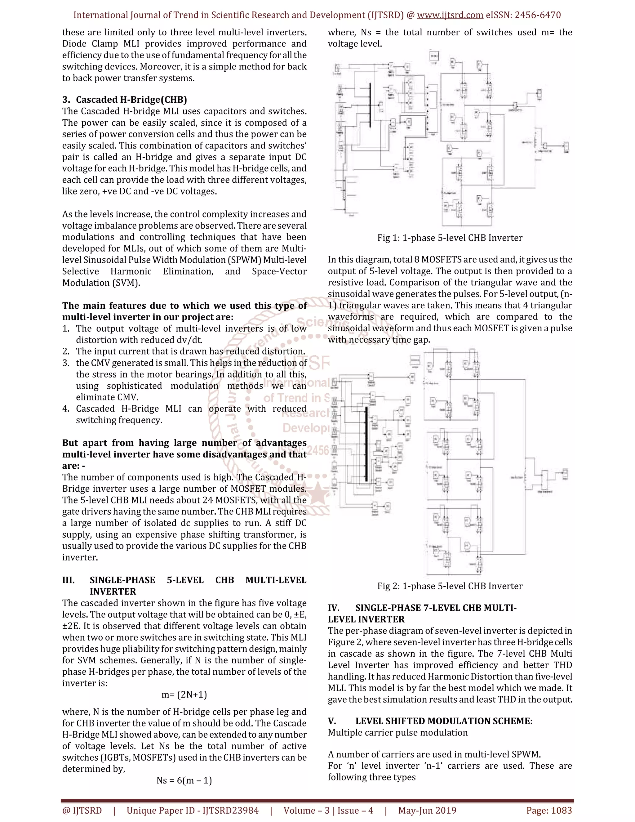 THD Analysis of Cascaded Multi level Inverters using different PWM Techniques | PDF