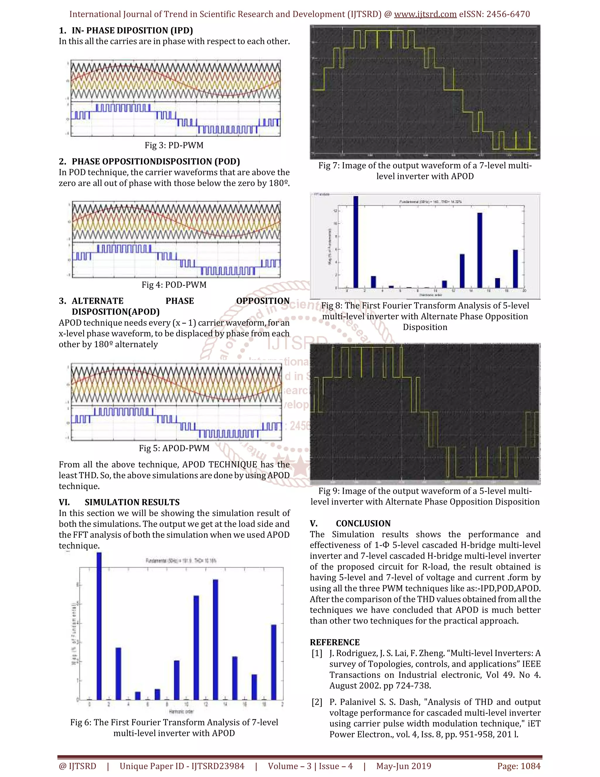 THD Analysis of Cascaded Multi level Inverters using different PWM Techniques | PDF