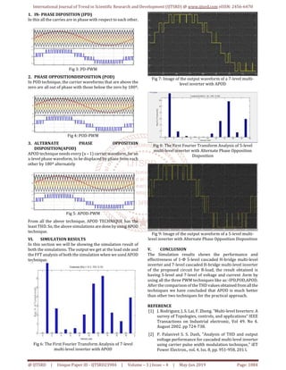 THD Analysis of Cascaded Multi level Inverters using different PWM Techniques | PDF