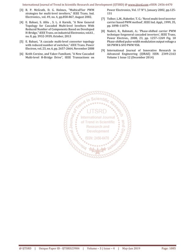 Thd Analysis Of Cascaded Multi Level Inverters Using Different Pwm Techniques Pdf