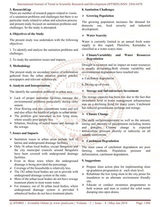 Urban Sanitation problems and Challenges in Karnataka: An Overview | PDF