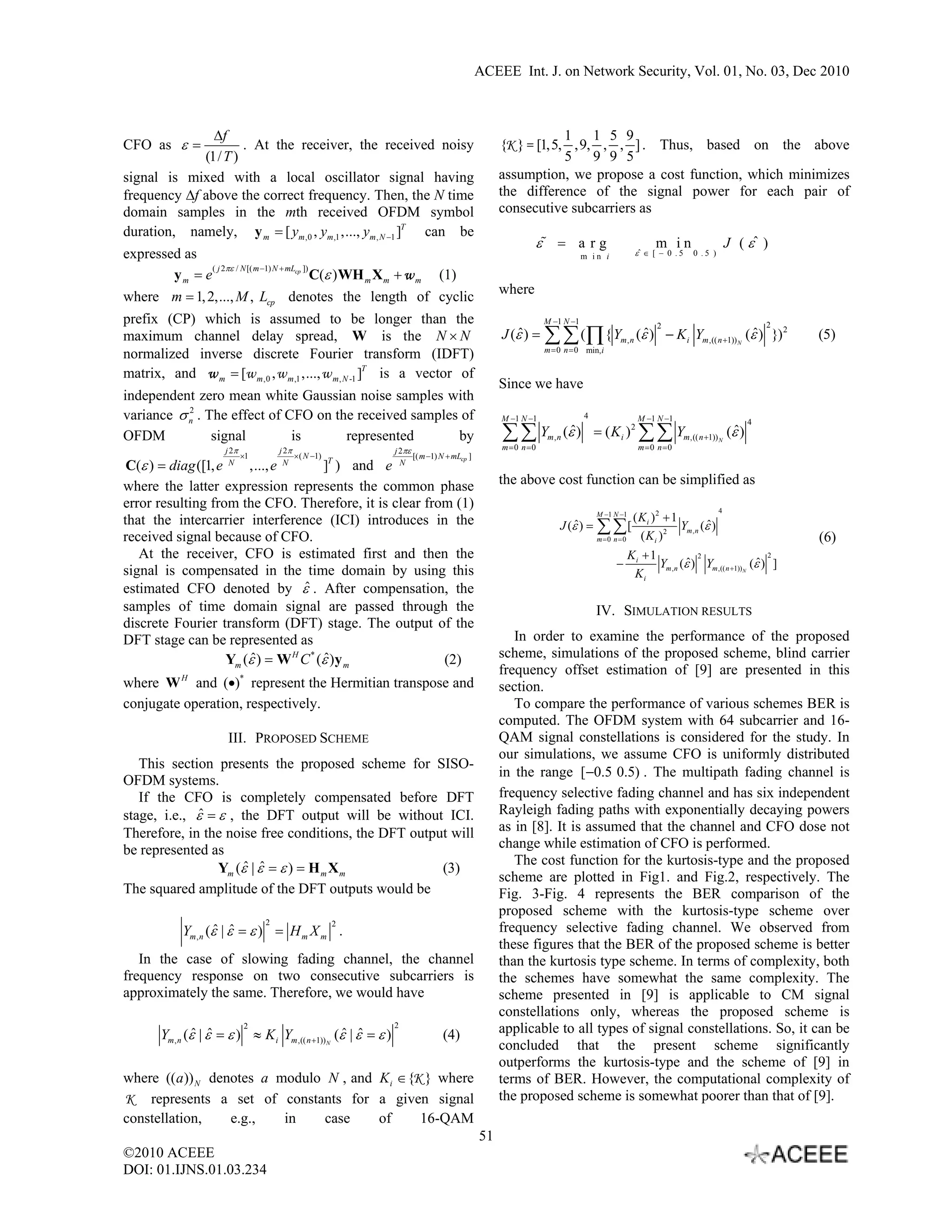 Blind Estimation Of Carrier Frequency Offset In Multicarrier