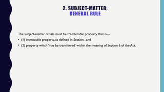 Transfer of Property Act, 1882 (powerpoint presentation) | PPTX