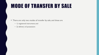 Transfer of Property Act, 1882 (powerpoint presentation) | PPTX