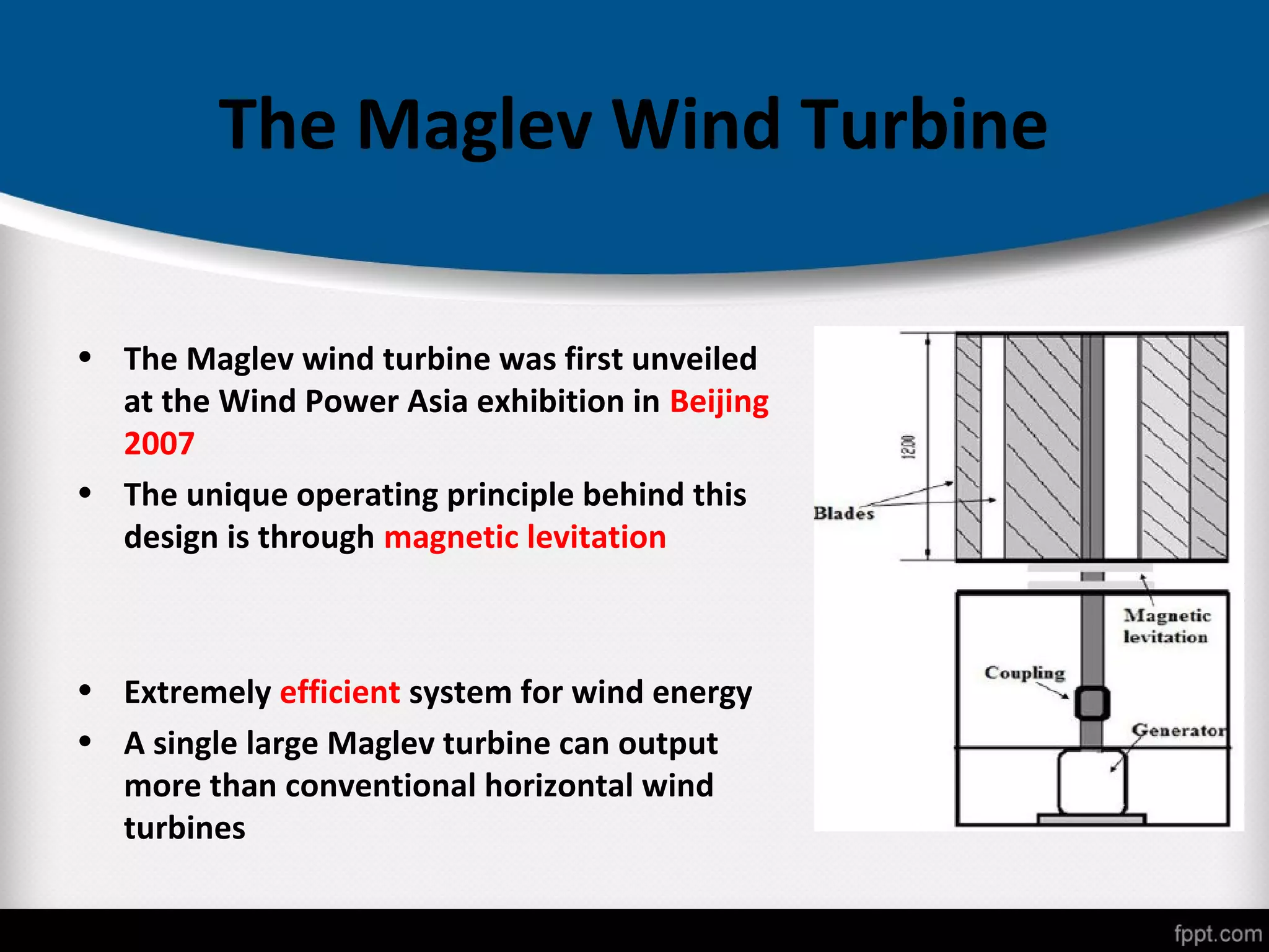 Magnetic Levitation in Wind Turbines | PPT