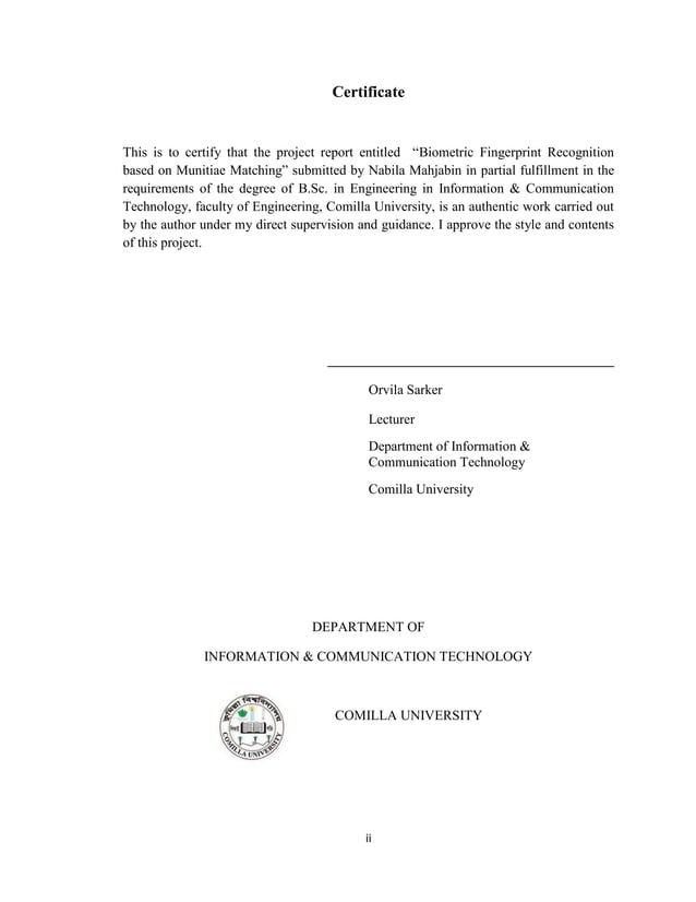 Biometric Fingerprint Recognintion Based On Minutiae Matching