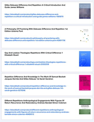 Difference And Repetition Gilles Deleuze Paul Patton | PDF