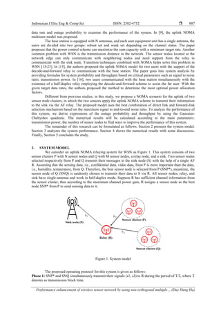 Performance enhancement of wireless sensor network by using non-orthogonal multiple access and ...
