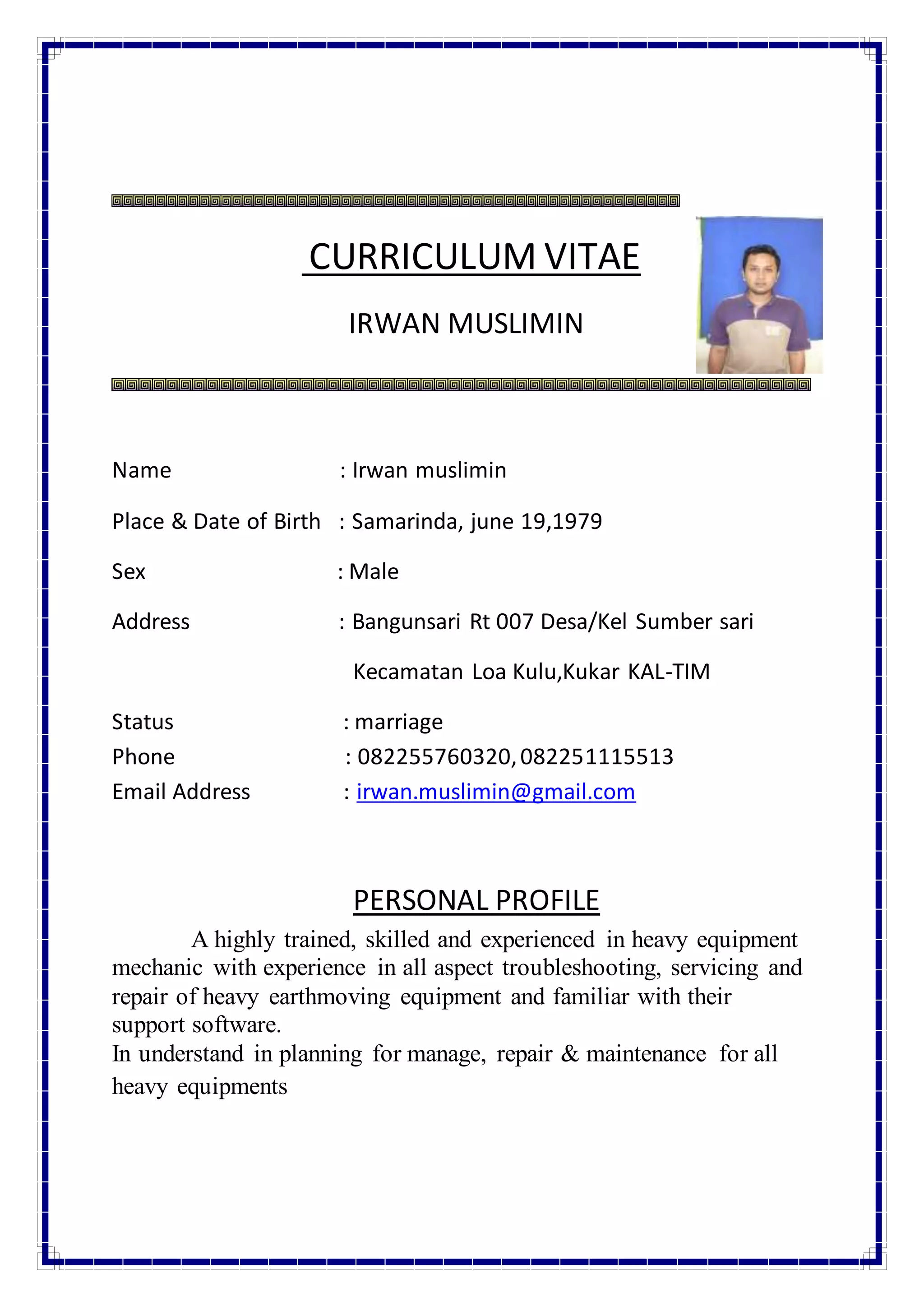 CURRICULUM VITAE irwan.m | DOCX