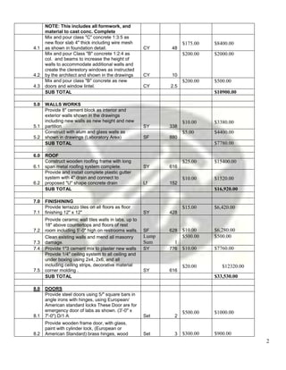 Bill Of Quantities | DOCX