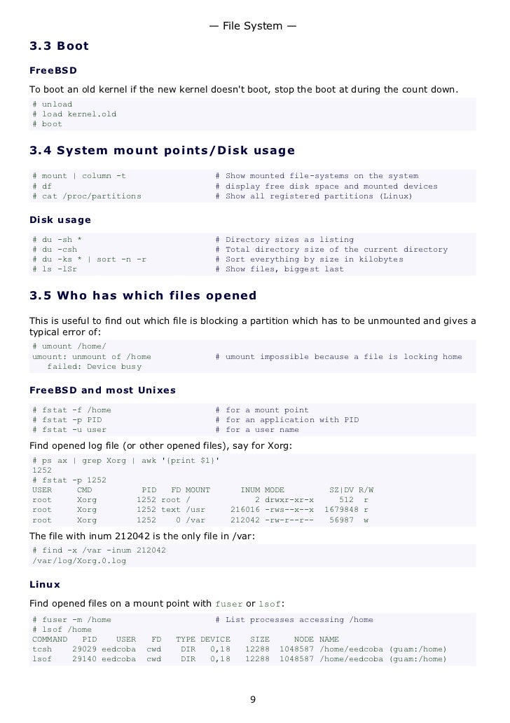 2345014 Unix Linux Bsd Cheat Sheets I