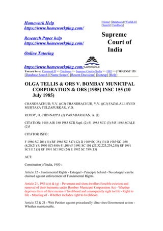 234622607 olga-tellis-case | DOC | Hinduism | Religion & Spirituality