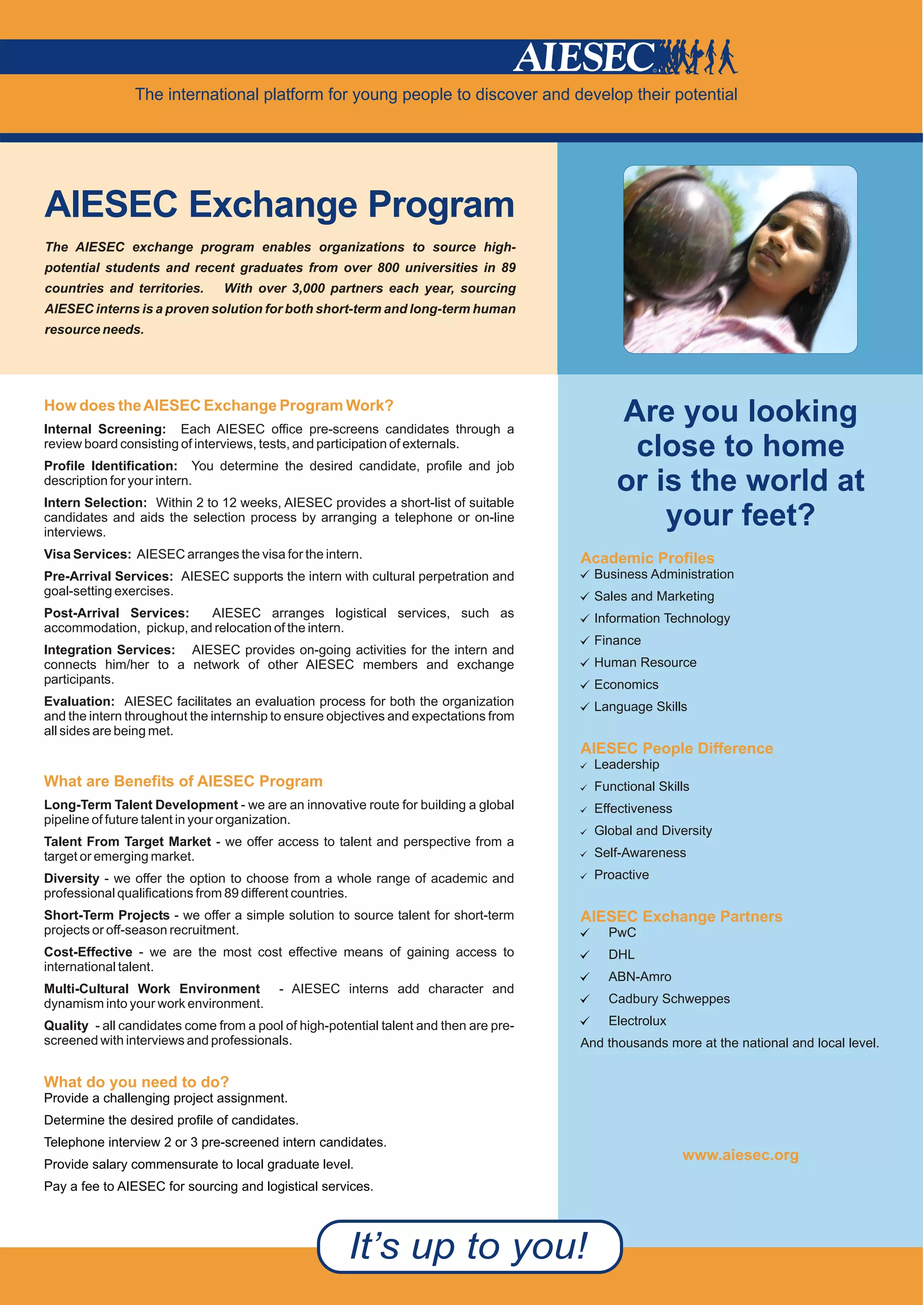 AIESEC Exchange Program _ Product sheet | PDF
