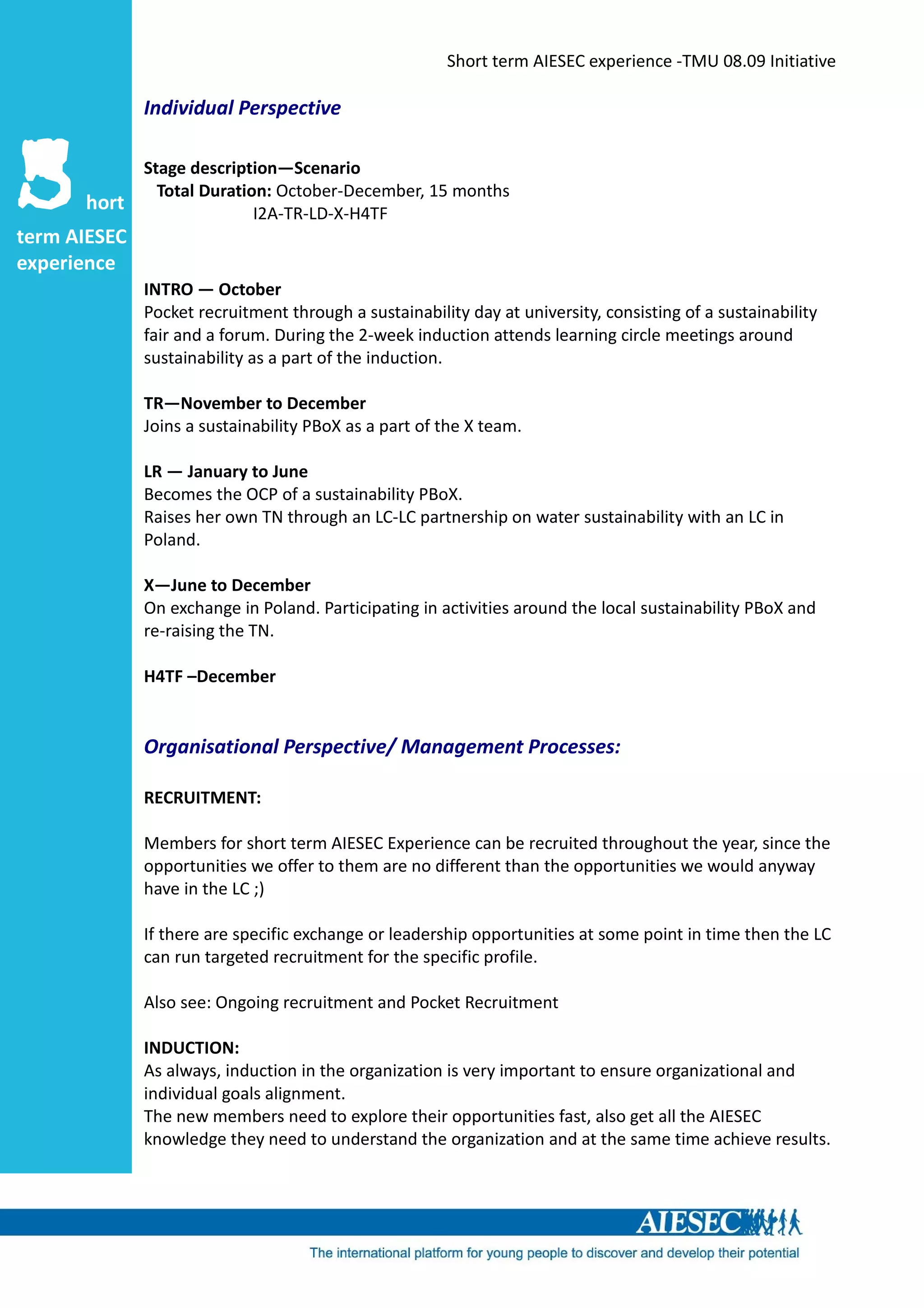 Short term TT recruitment package | PDF