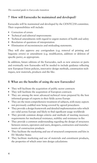 Essential Guide To Eurocodes Transition Roberts John Eds | PDF