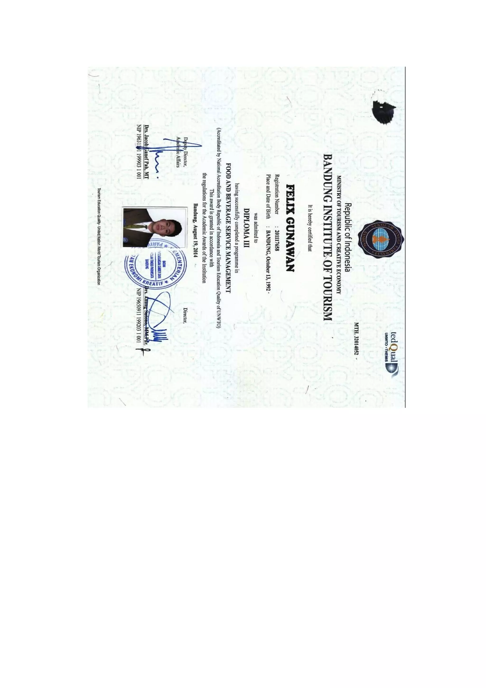 CV Felix Gunawan & APPLICATION LETTER | PDF