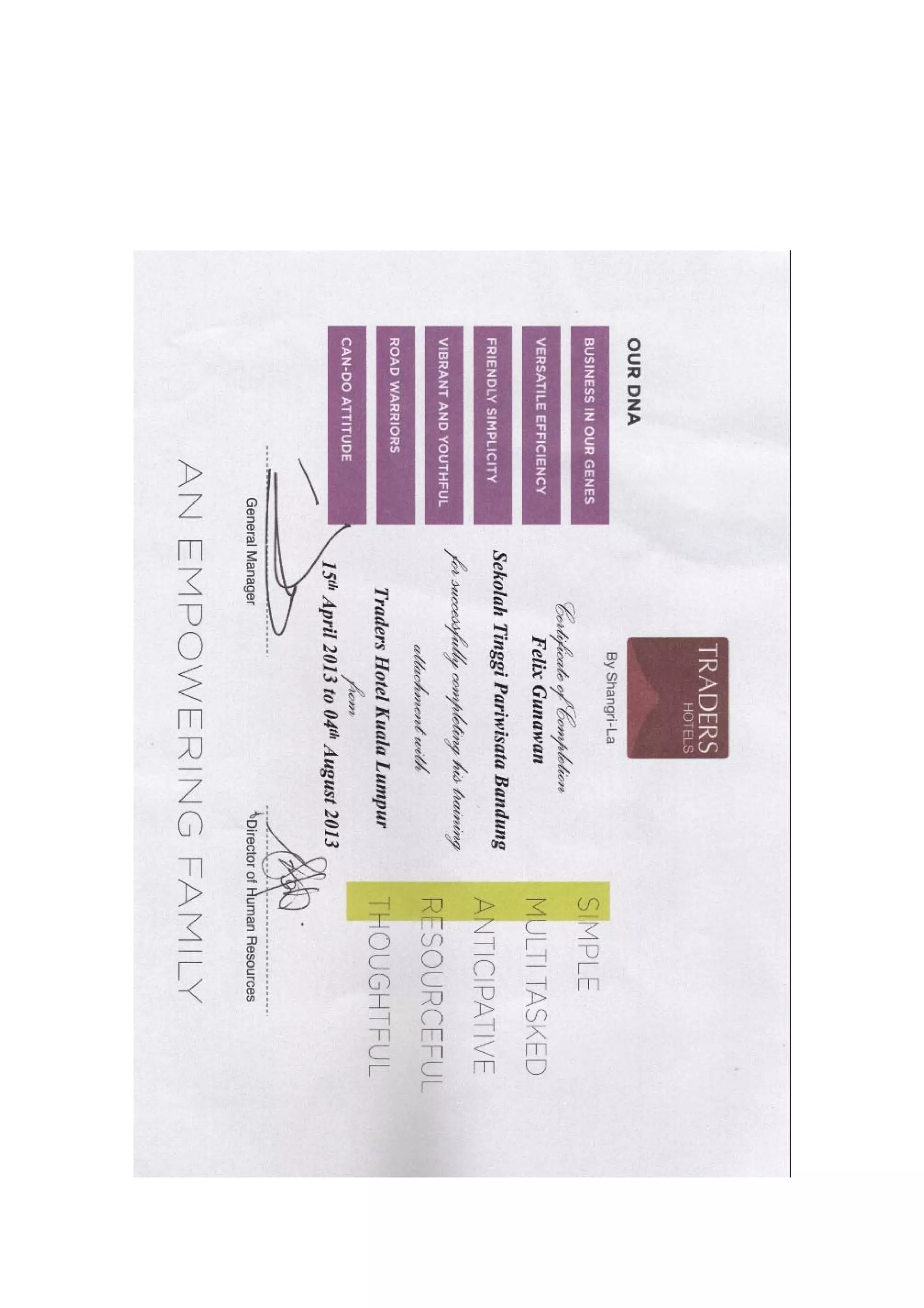 CV Felix Gunawan & APPLICATION LETTER | PDF