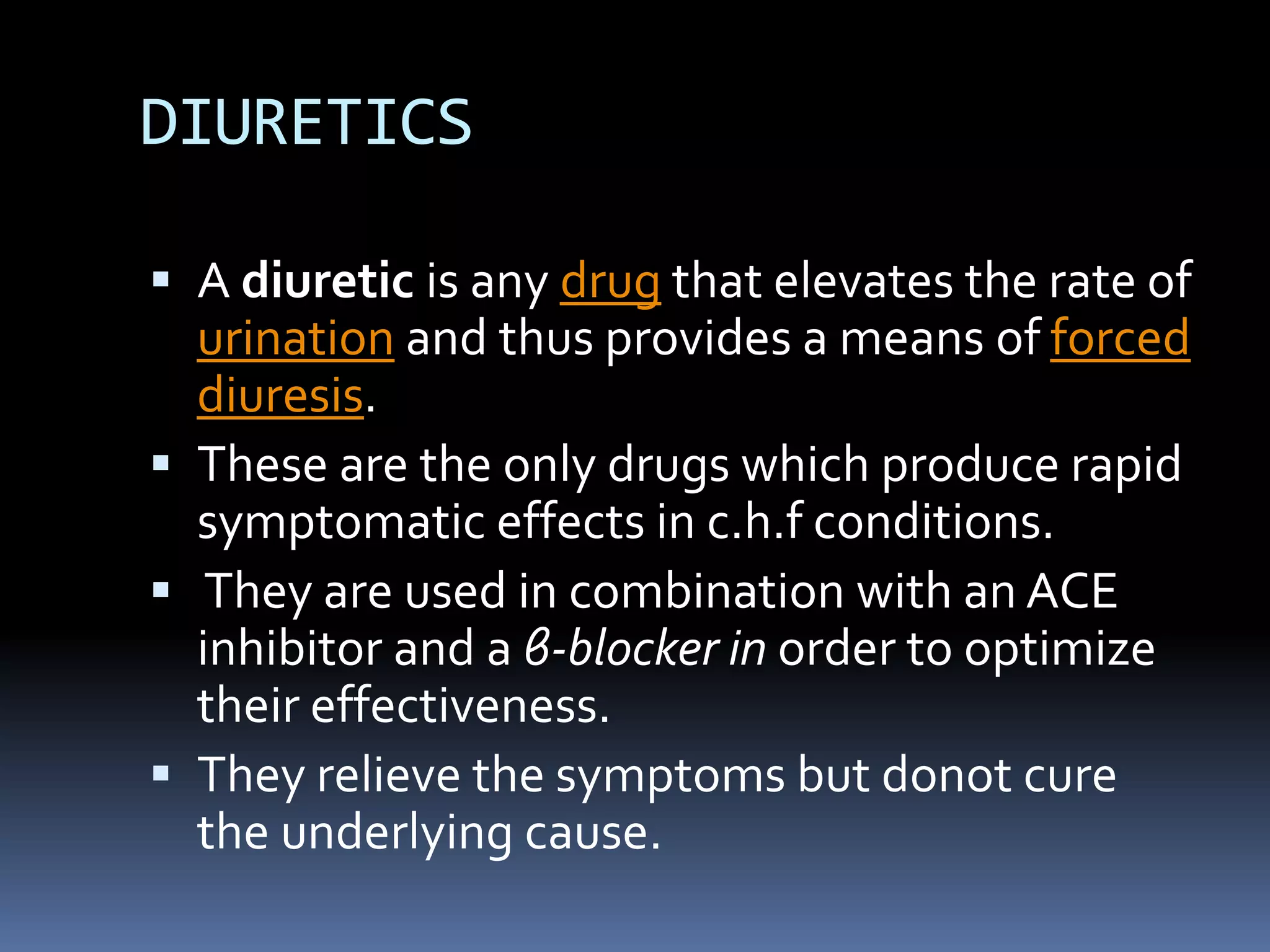 role of diuretics in the management of congestive heart failure | PPTX