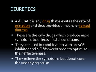 role of diuretics in the management of congestive heart failure | PPTX