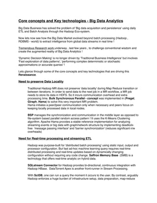 Core concepts and Key technologies - Big Data Analytics | PDF