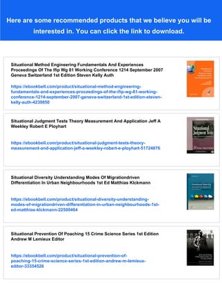 Situational Method Engineering 1st Edition Brian Hendersonsellers | PDF