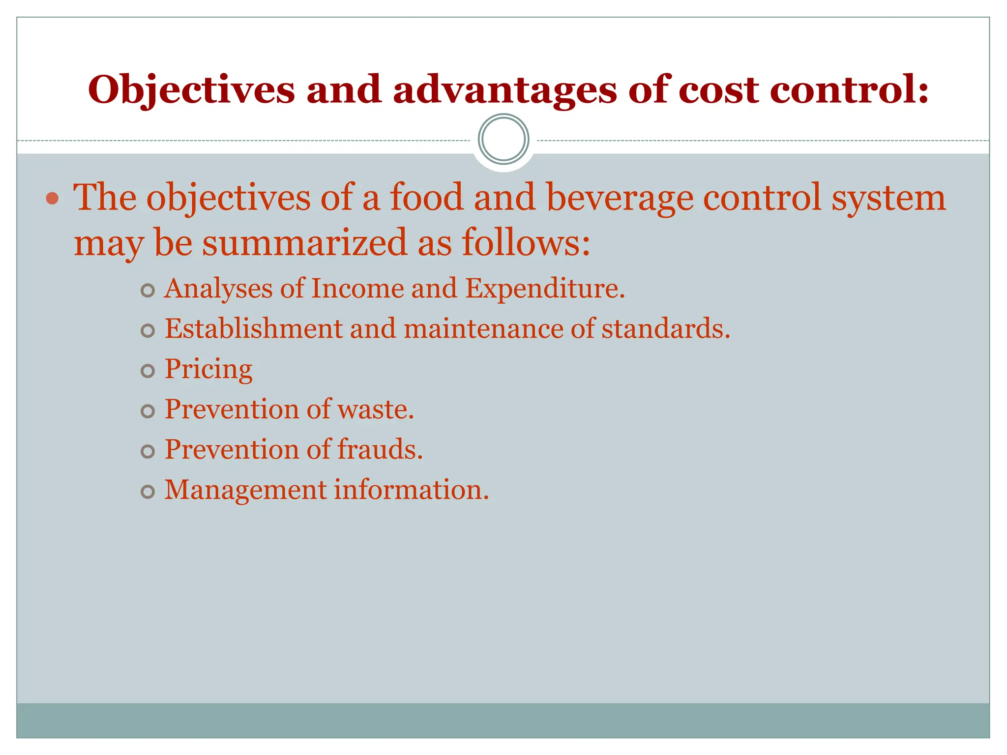 Food Cost Control in restaurant and hotels | PPT