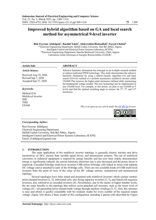 Improved hybrid algorithm based on GA and local search method for ...