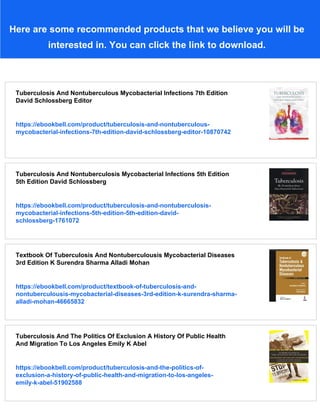 Tuberculosis And Nontuberculous Mycobacterial Infections David ...