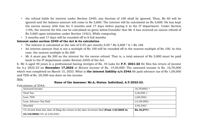 234 A , B C .pdf income tax calculation | PDF | Business Accounting ...