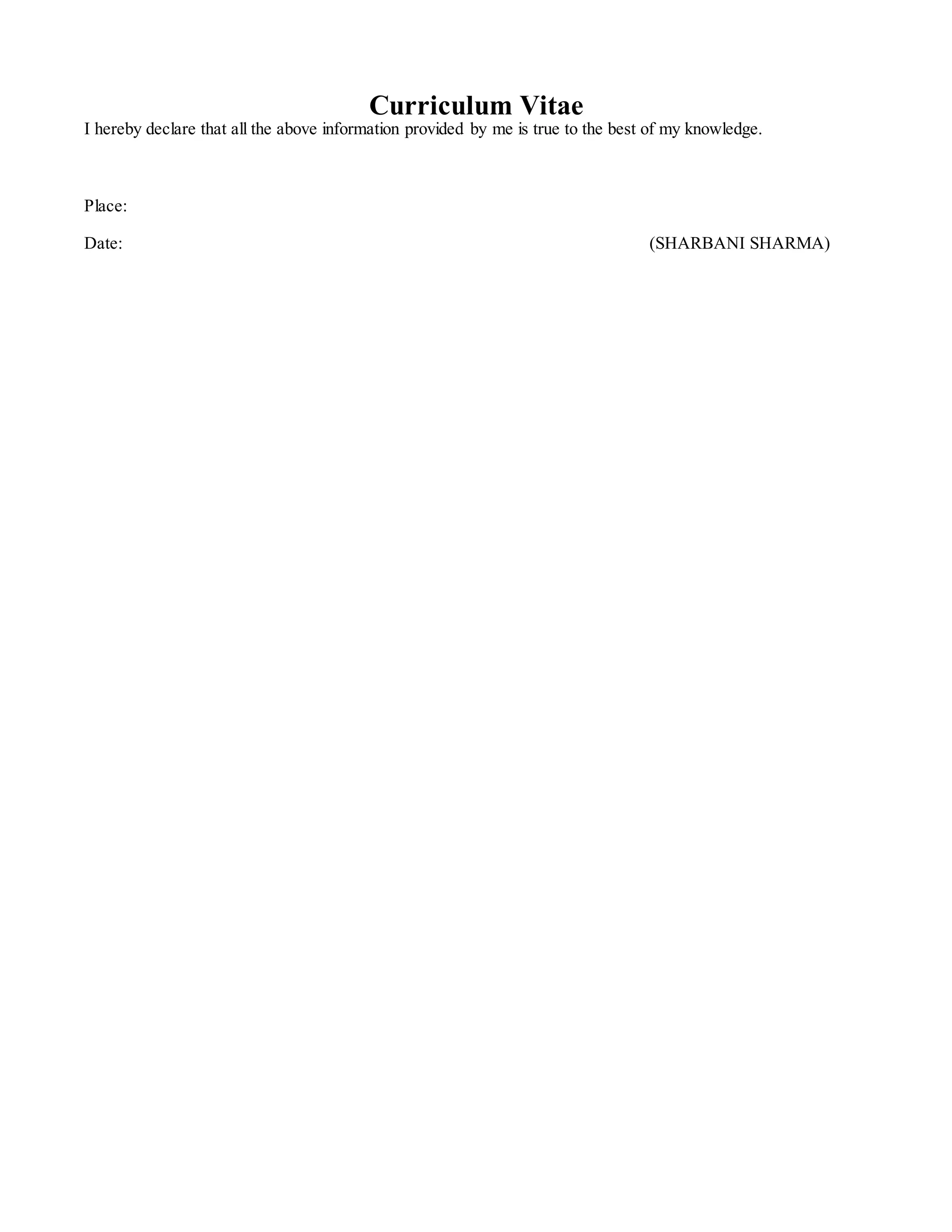 CV of Sharbani Sharma | DOCX