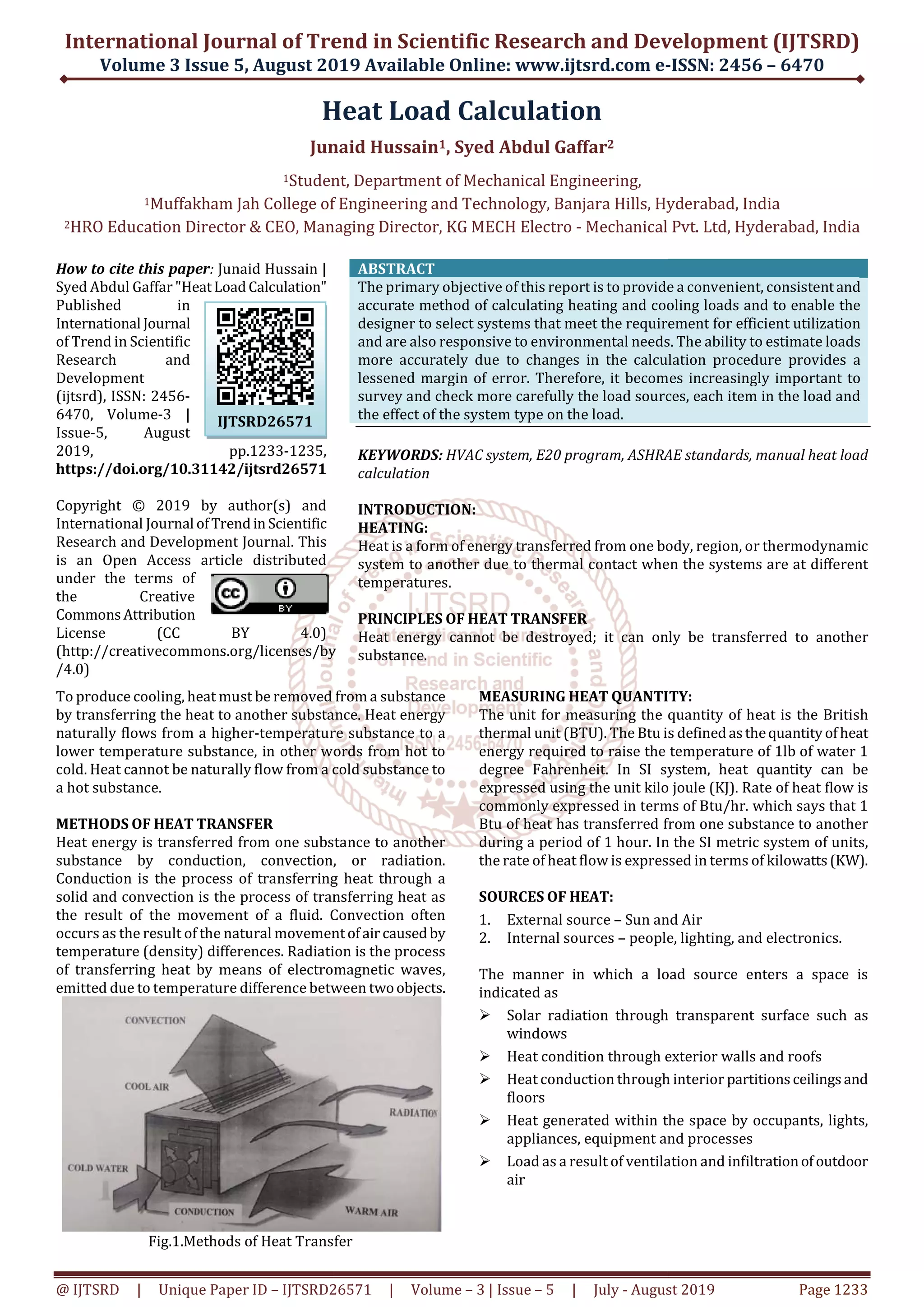 Heat Load Calculation | PDF